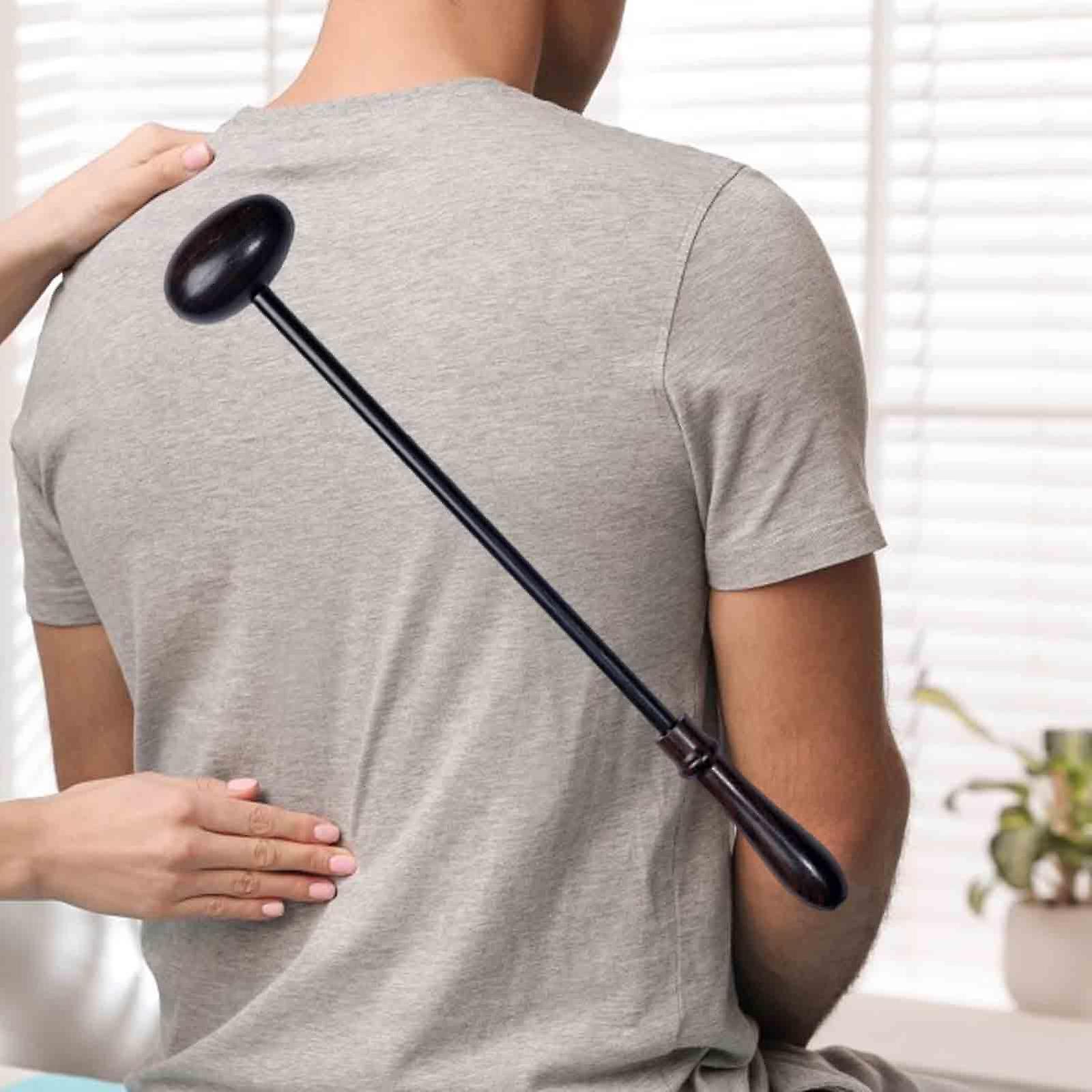 Wooden Massage Hammer Back Muscle Stick Double Sided 14.96'' Massage ...