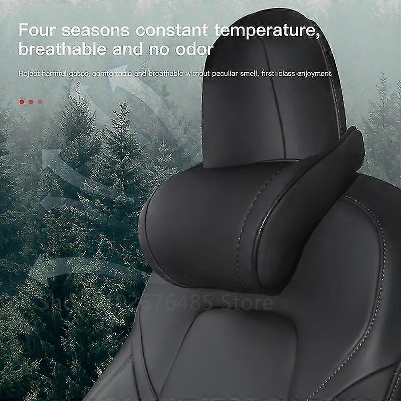 Leather Car Headrest For Tesla Model 3 X S Y 2022 Waist Pillow Travel ...