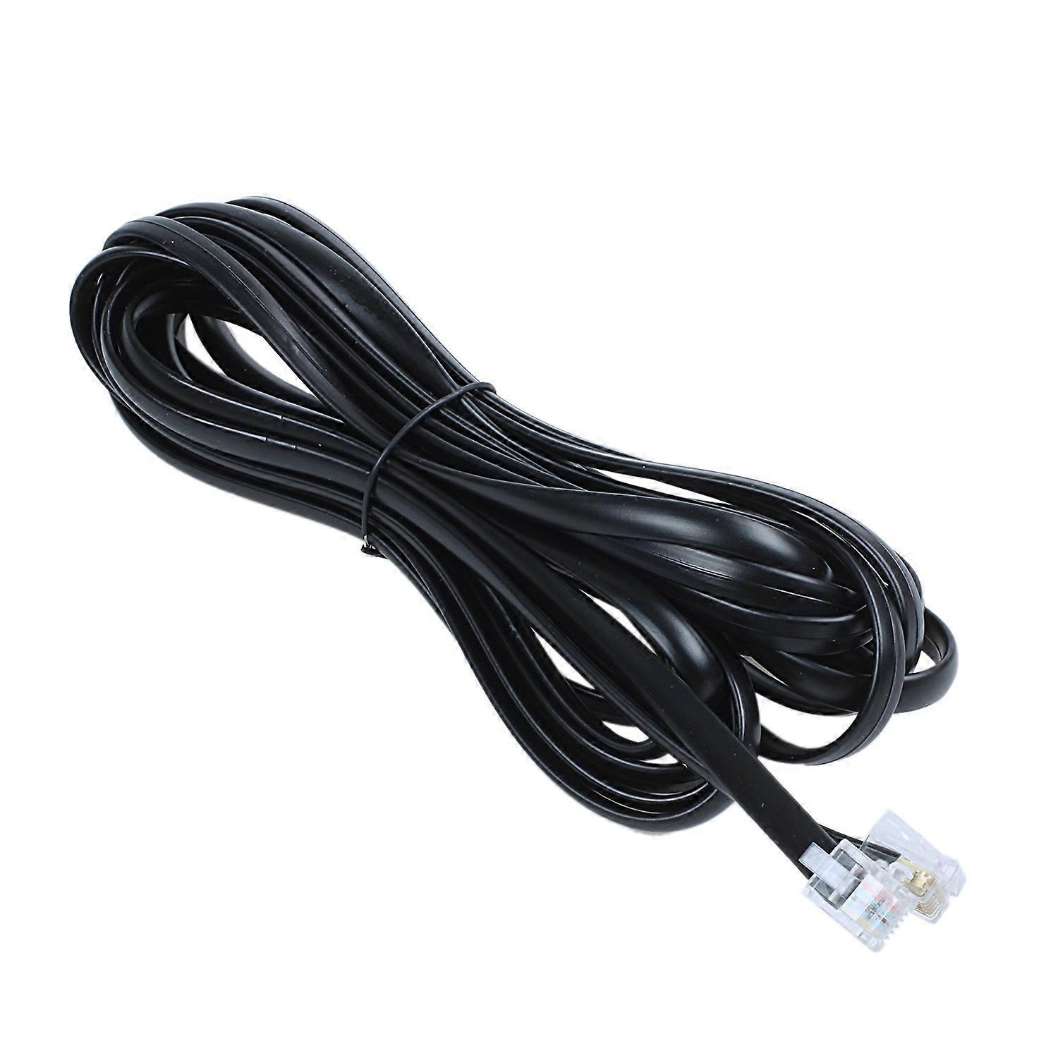 6P6C RJ11 Telephone Extension Fax Modem Cable 5M Length Black | Fruugo UK