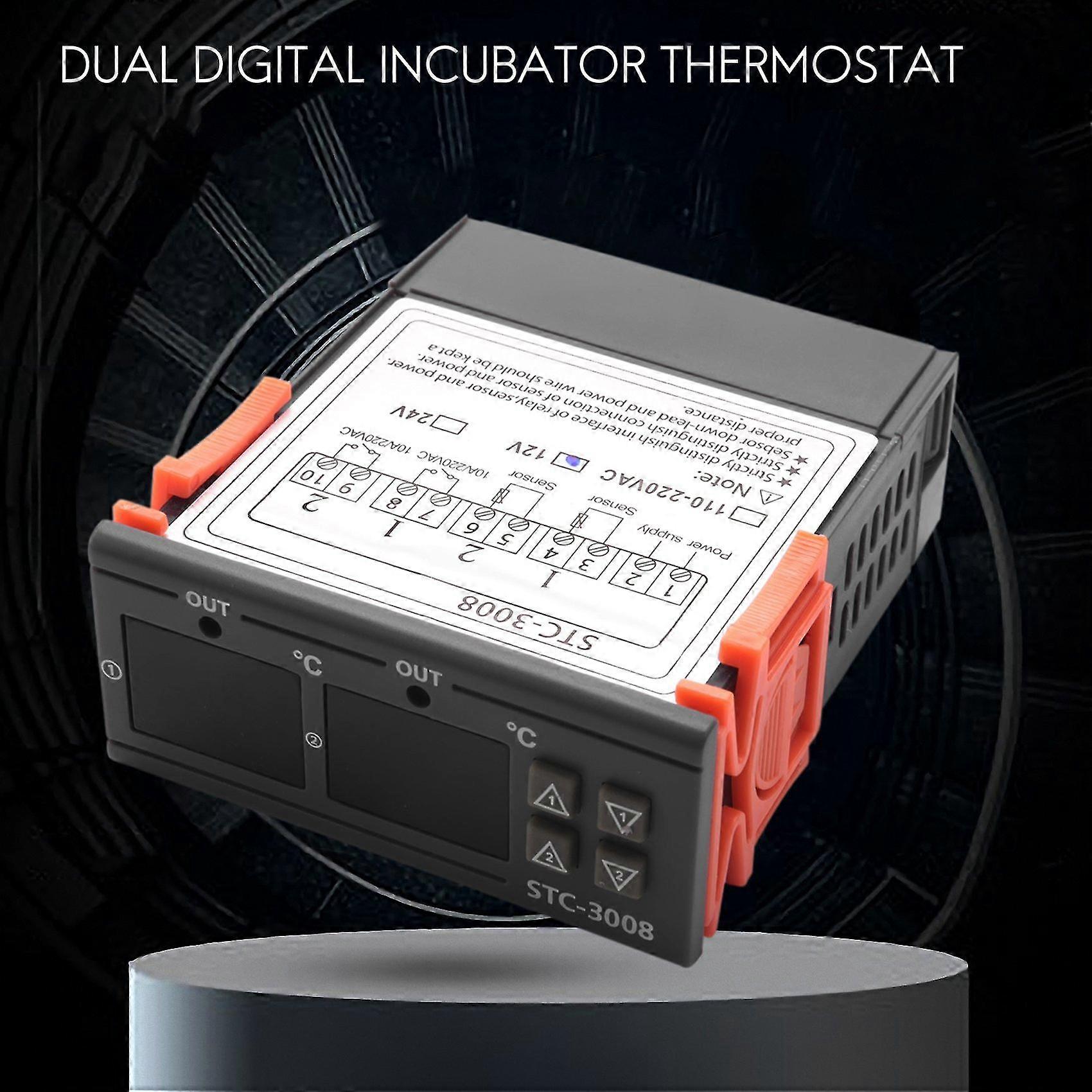 Stc-3008 Dual Digital Incubator Thermostat Display Temperature Controller 12v | Fruugo UK