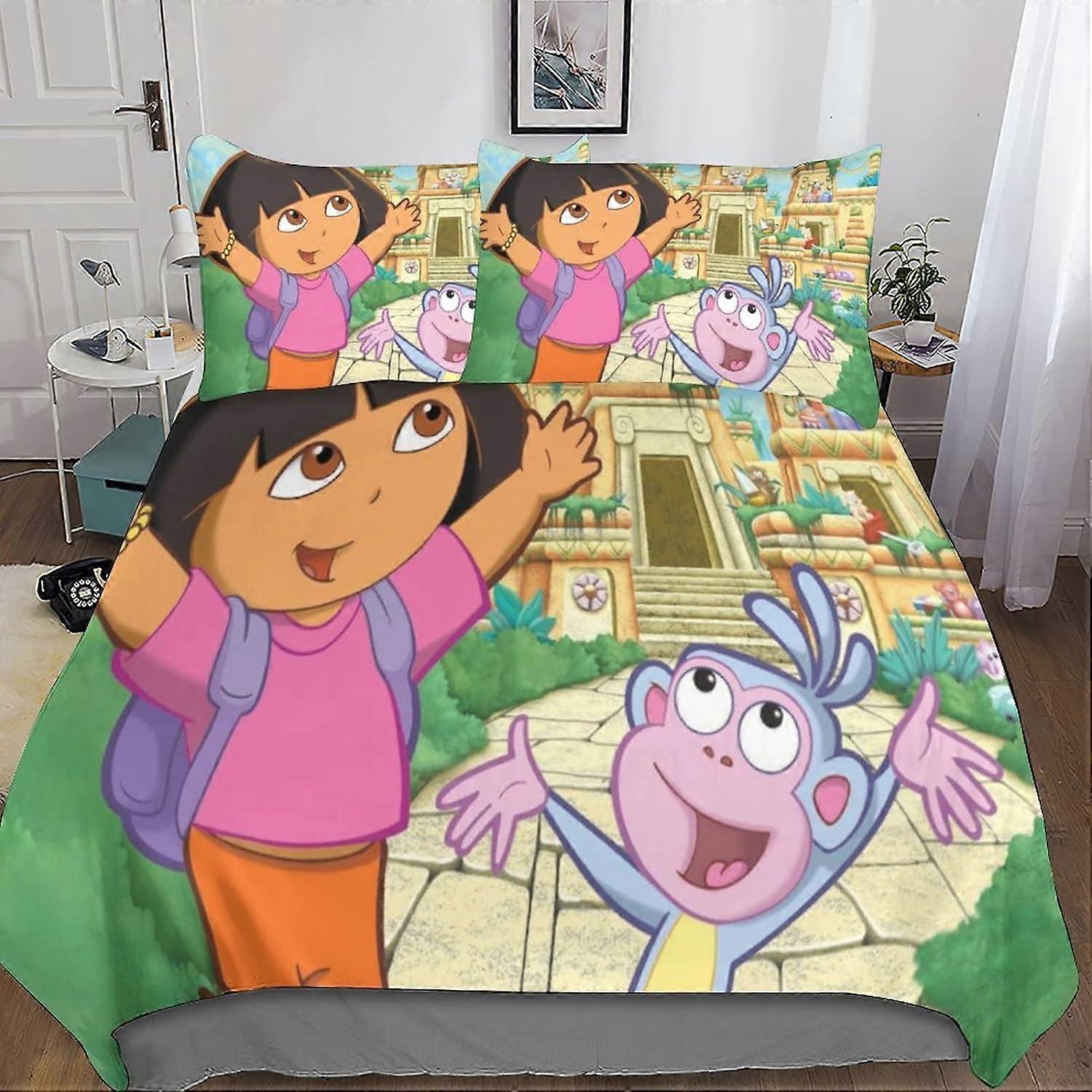 Dora The Explorer Three-Piece Bedding Set D,Dora The Explorer Household ...