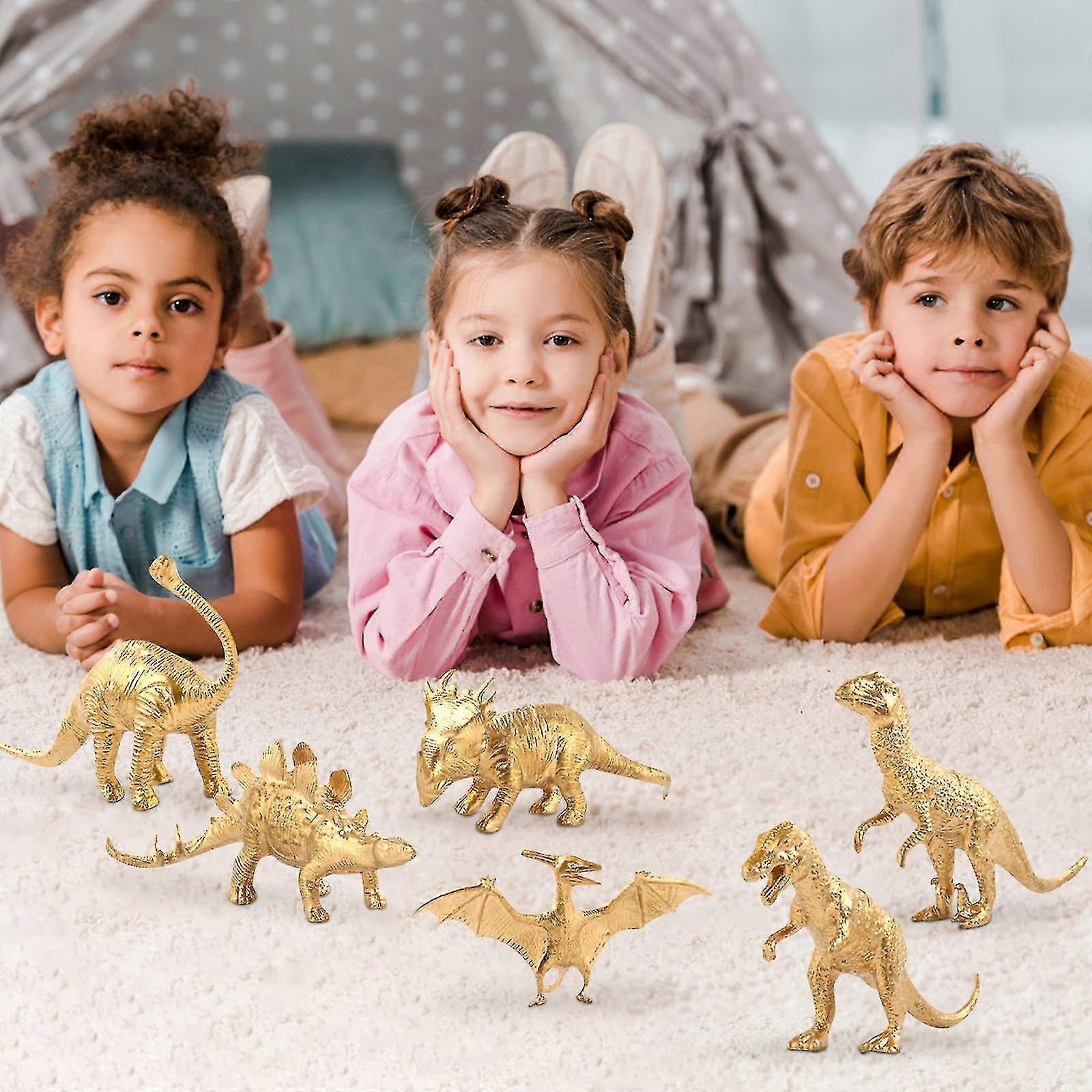 Gold Edition Dinosaur Model Set Birthday Party Dinosaur Decoration Hand ...