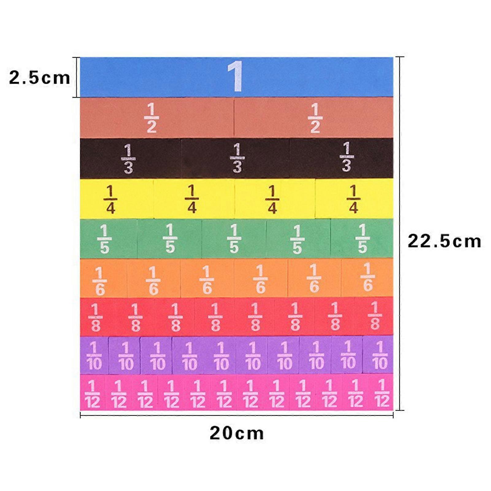 Magnetic Fraction Tiles Math Manipulatives Hands-On Visual Learning ...