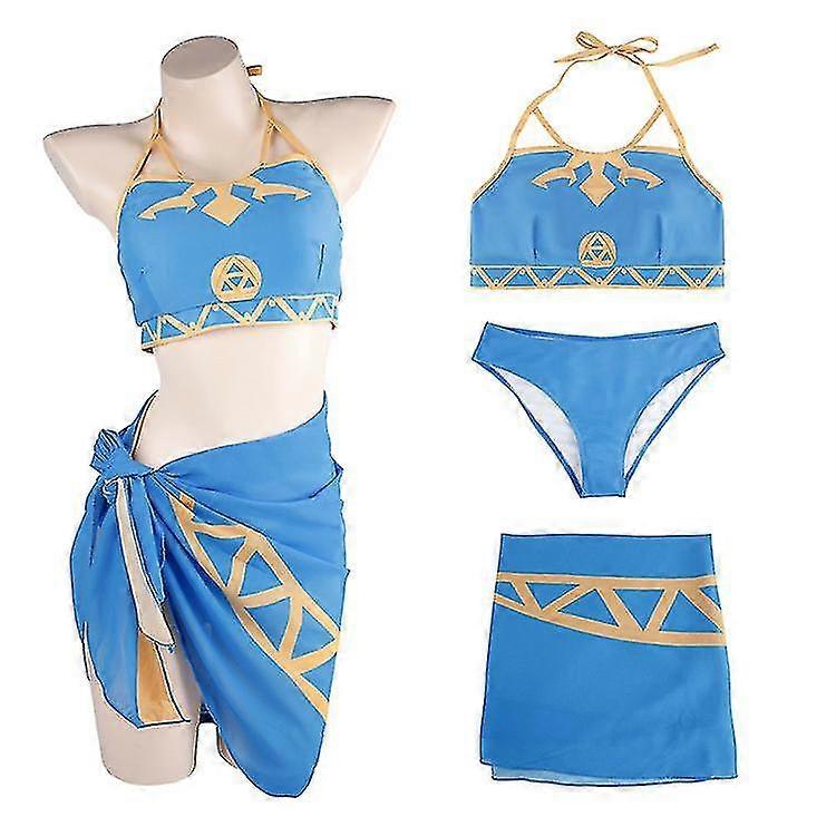 Breath Of The Wild Cosplay Princess Summer Swimsuit Zelda Sexy Three ...