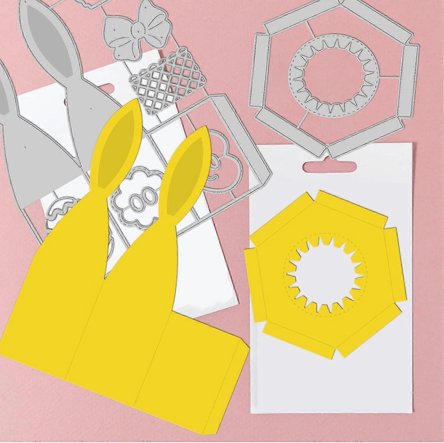 13pcs 3D Easter Bunny Box Cutting Dies Lovely Rabbit Box Carbon Steel ...