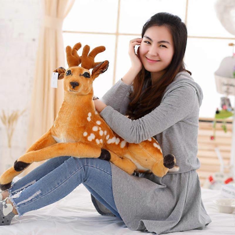 Giant Deer Plush Toy Lifelike Sika Deer Toy Real Life Stuffed Animals ...