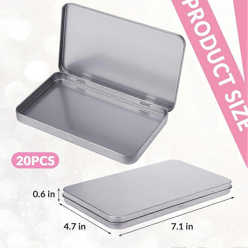 Rectangular Metal Tin Box with Lid Metal Hinged Lid Tin Metal Empty Tin ...