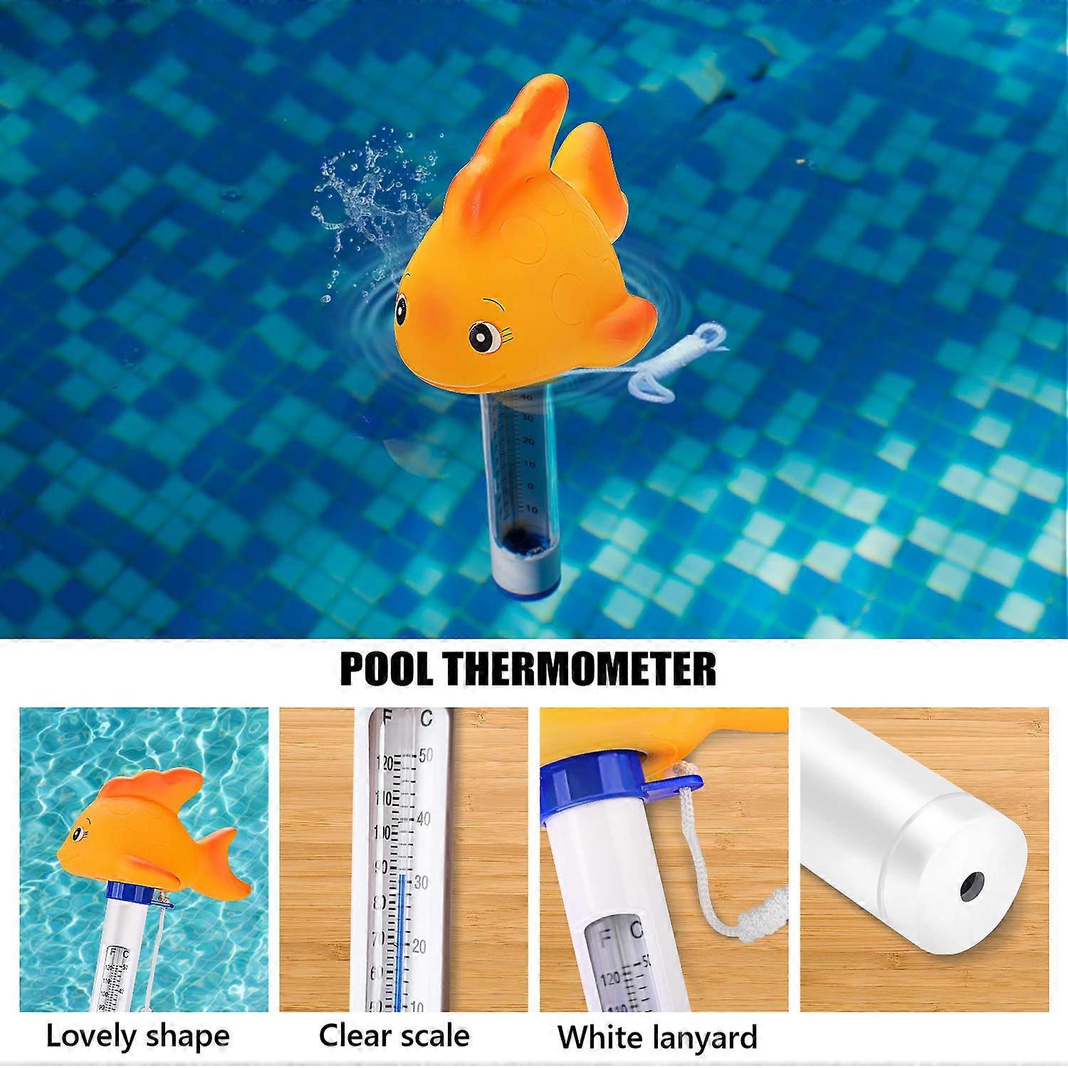 Swimming Pool Thermometer, (Gold) Floating Pool Thermometer Cartoon ...