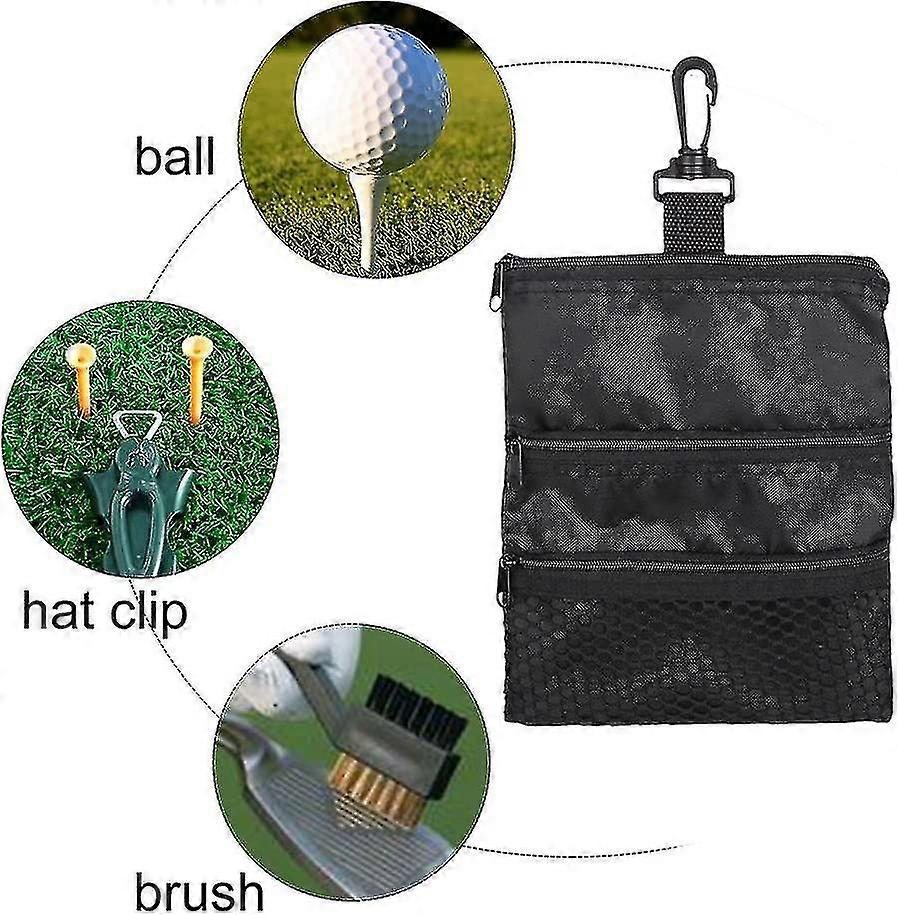 Golf Ball Storage Sack, Portable Golf Bag Zipper Handbag For Golf ...