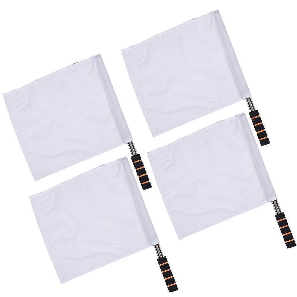 4pcs Track and Field Events Referee Flag Match Stainless Steel Pole Command Flag Hand Signal ...