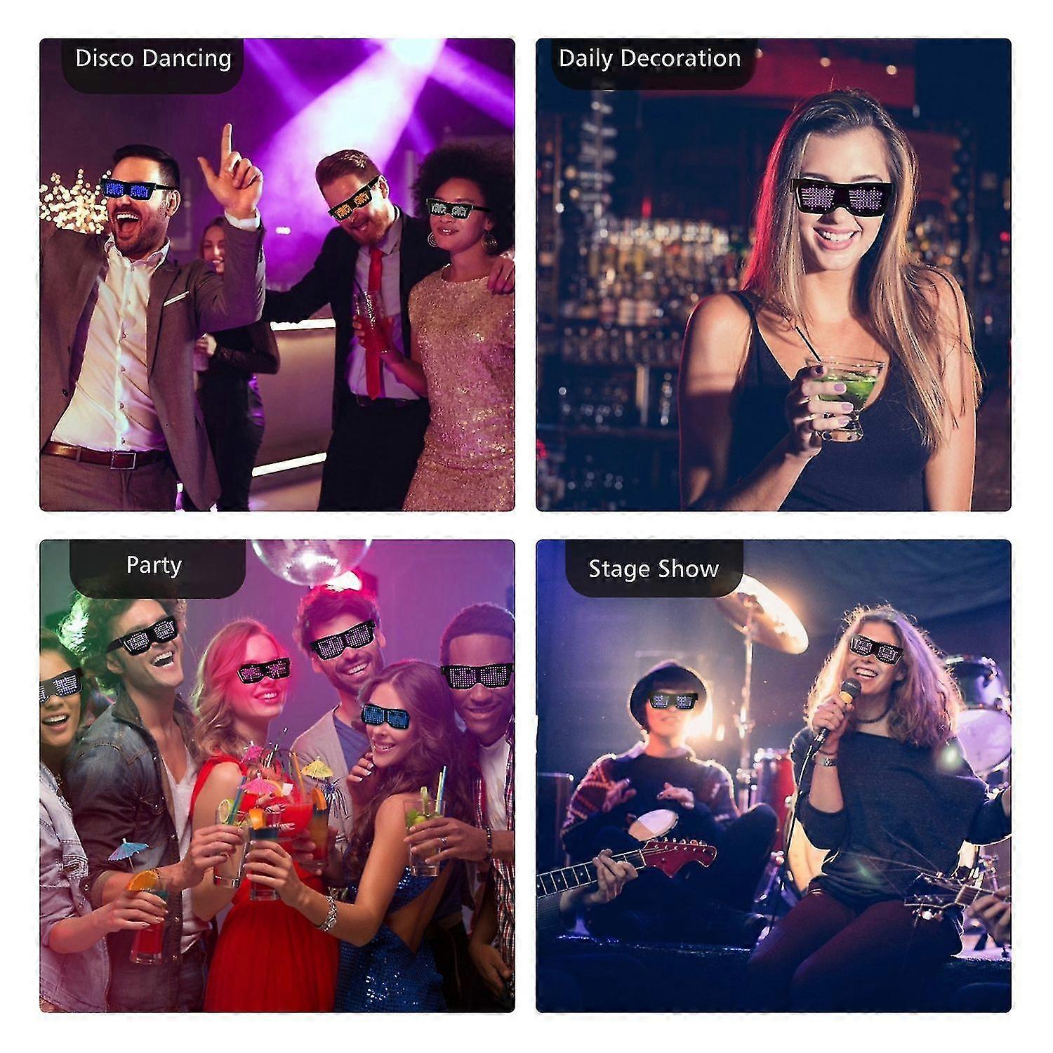 LED Glasses Customizable BT LED Glasses Colorful Light Glow Glasses DIY ...