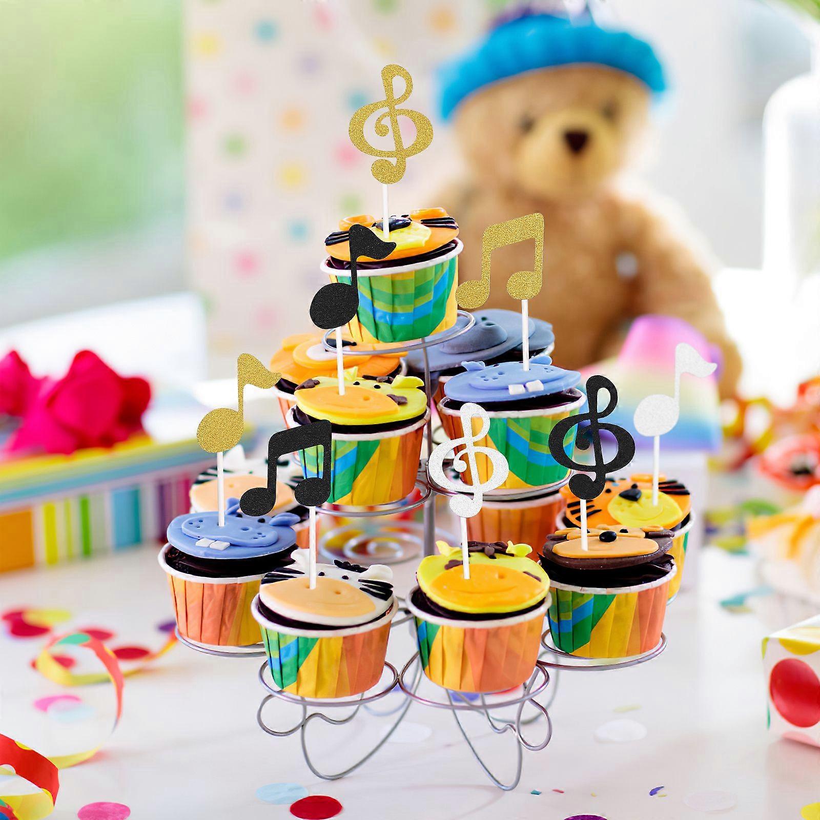 18pcs Music Notes Cake Topper Cupcake Toppers Birthday Party ...