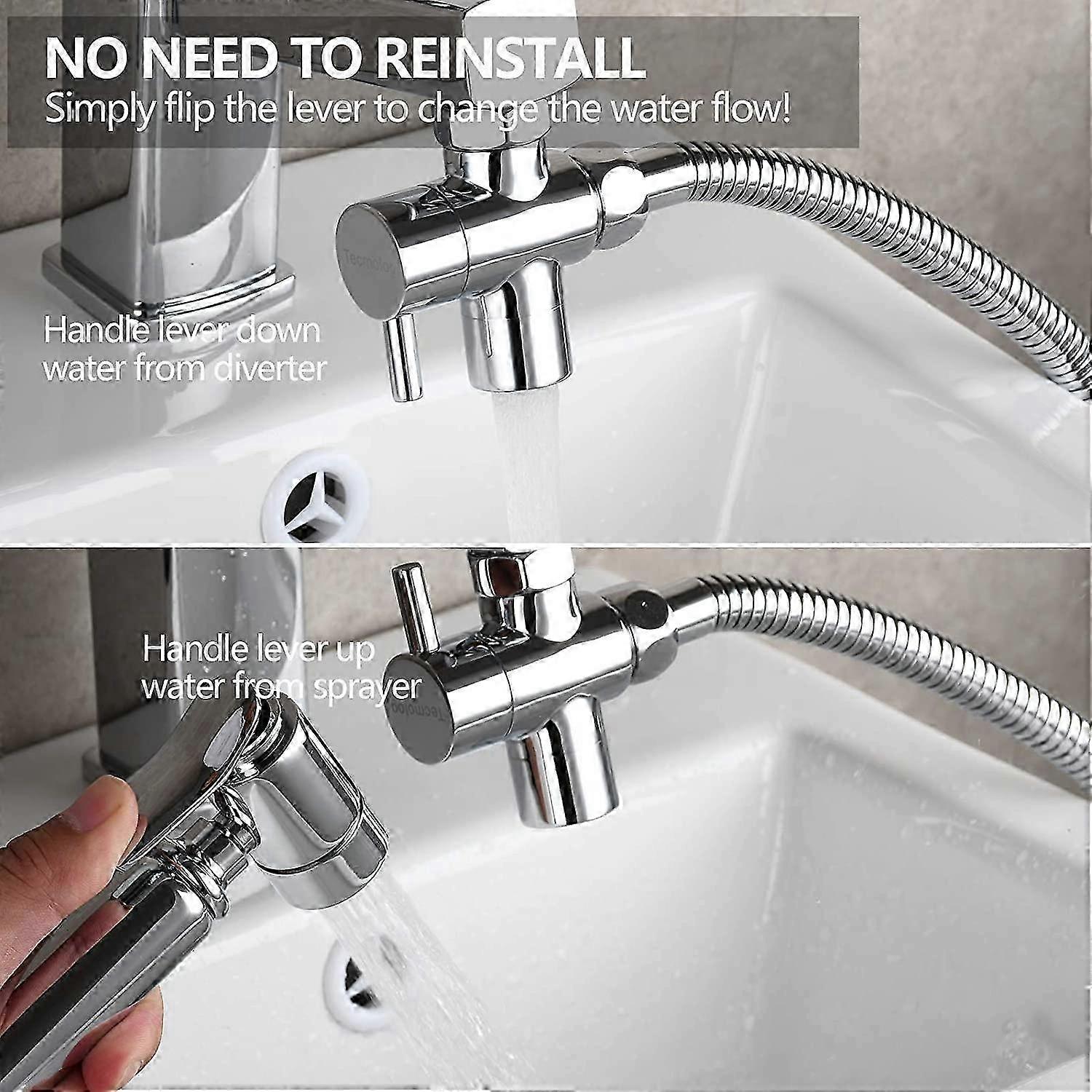 Brass Sink Valve Diverter Faucet Splitter, Faucet Adapter 3 Way Faucet ...