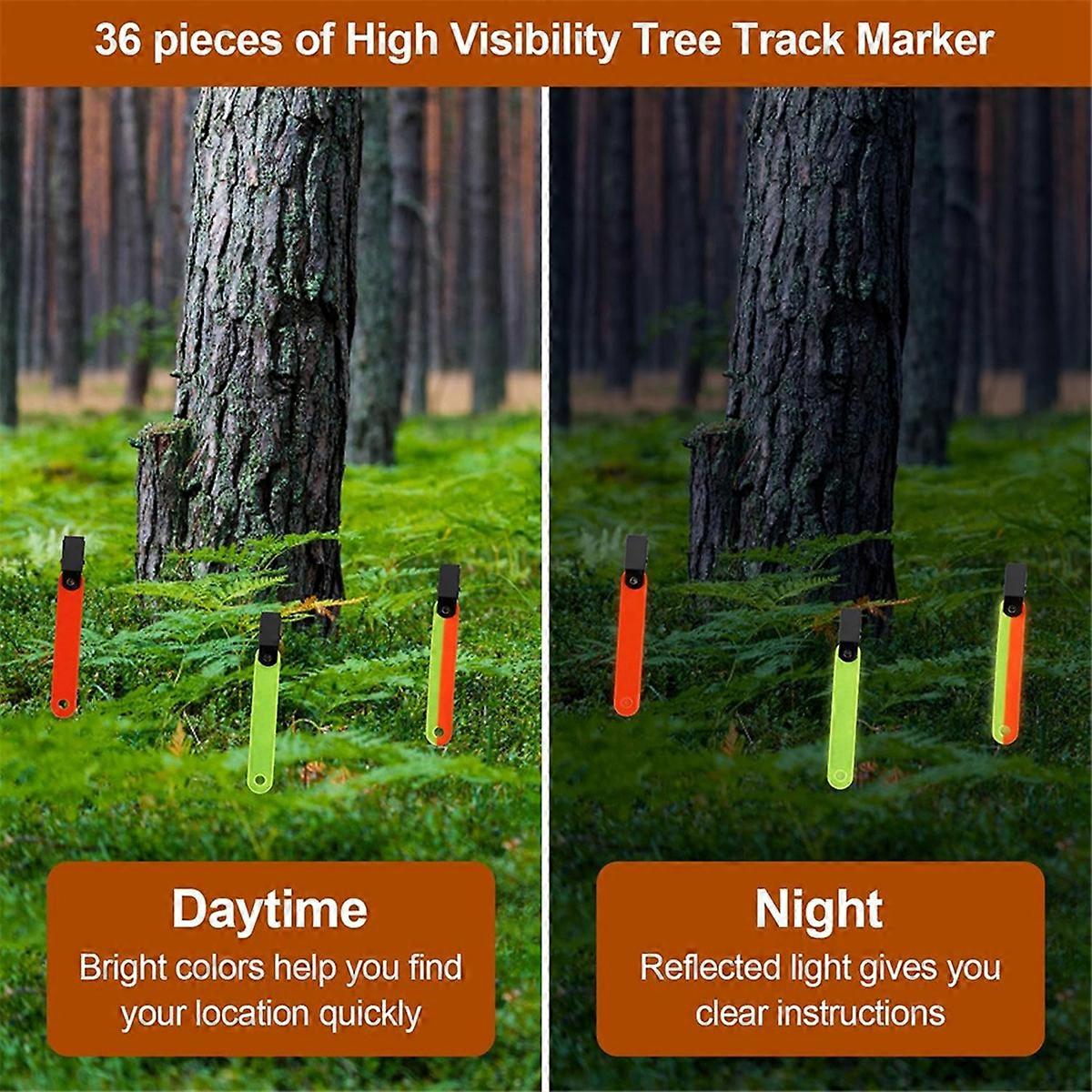 36pcs Reflective Trail Markers, High Visibility Trail Markers with Open ...