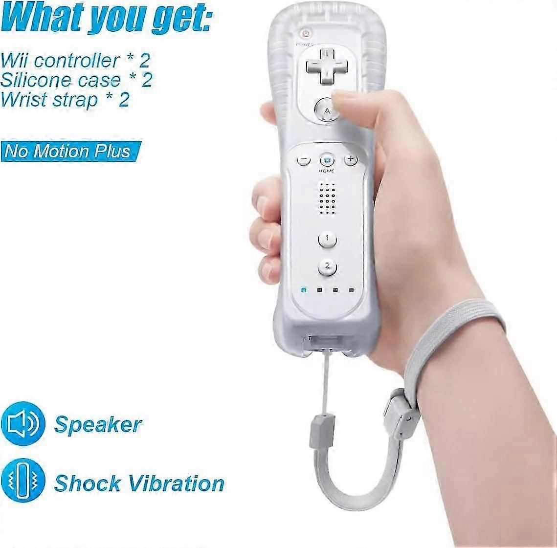 Replacement Wii Controller 2 Pack, Wii Remote Controller, with Silicone ...