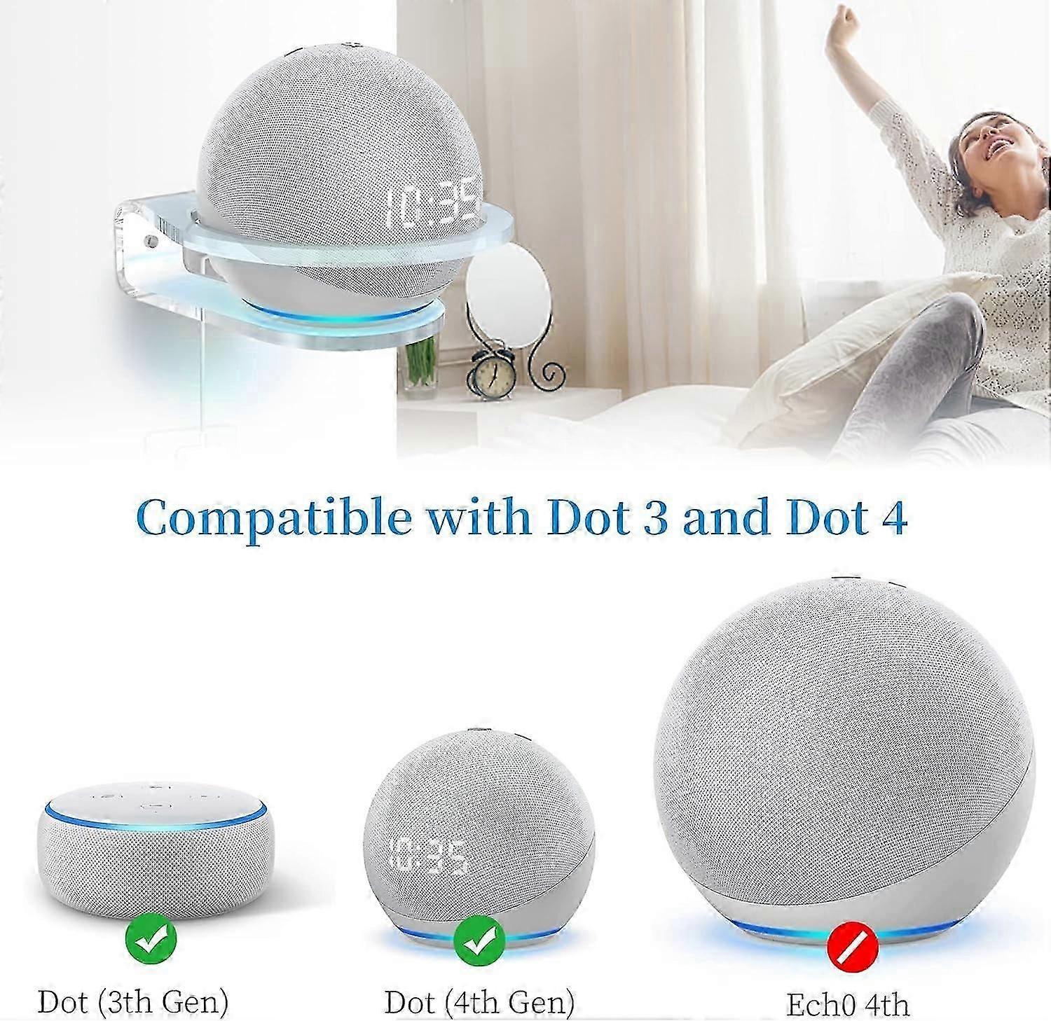 Wall Mount Holder for Dot 4th Gen, Dot 3th Gen, Acrylic Stand Shelf ...