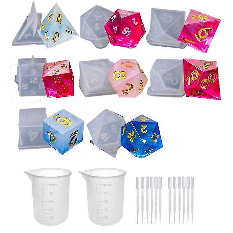 Diy Crystal Epoxy Mold Dice Fillet Shape Multi-spec Digital Game High ...