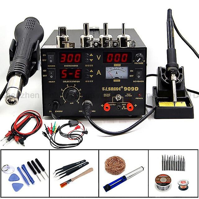 Saike 909d Soldering Iron Station Hot Air Gun Station+electricity ...
