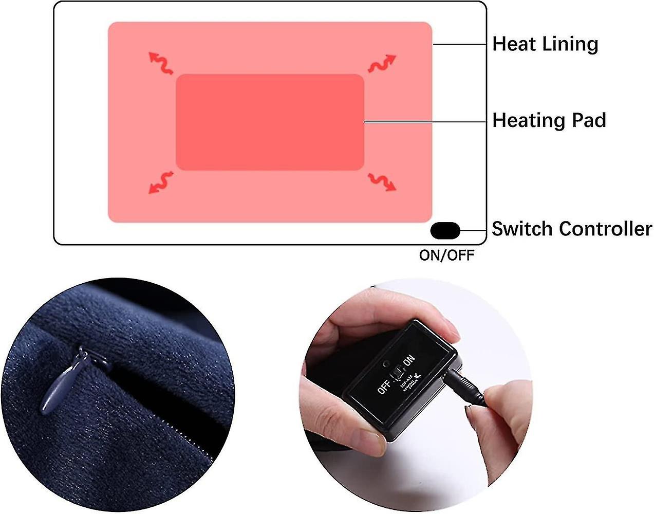 Electric Heated Throw Blanket Thickening Flannel Usb Heated Wrap Shawl ...