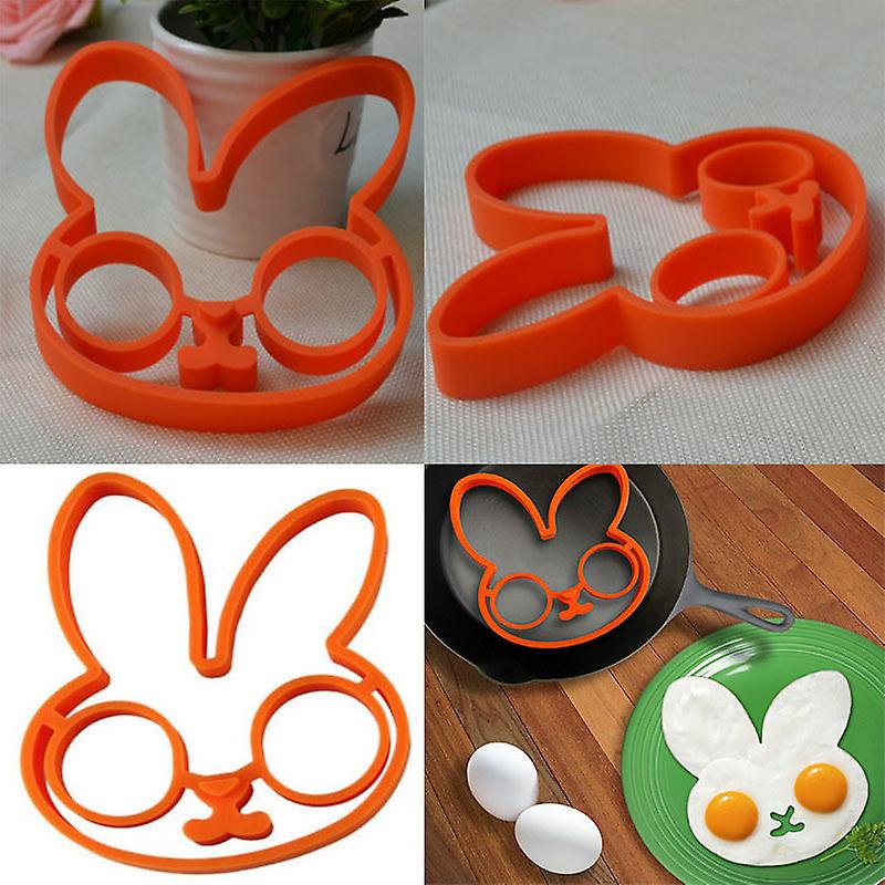 Cute little white rabbit silicone omelet omelette egg mold rabbit ...