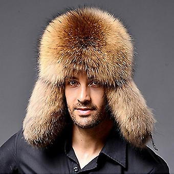 Men Thick Ushanka Fur Leather Thermal Cossack Trapper Snow Hats | Fruugo UK