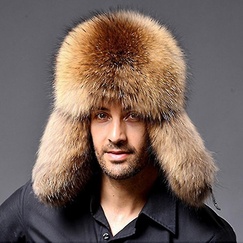 Men Thick Ushanka Fur Leather Thermal Cossack Trapper Snow Hats | Fruugo UK