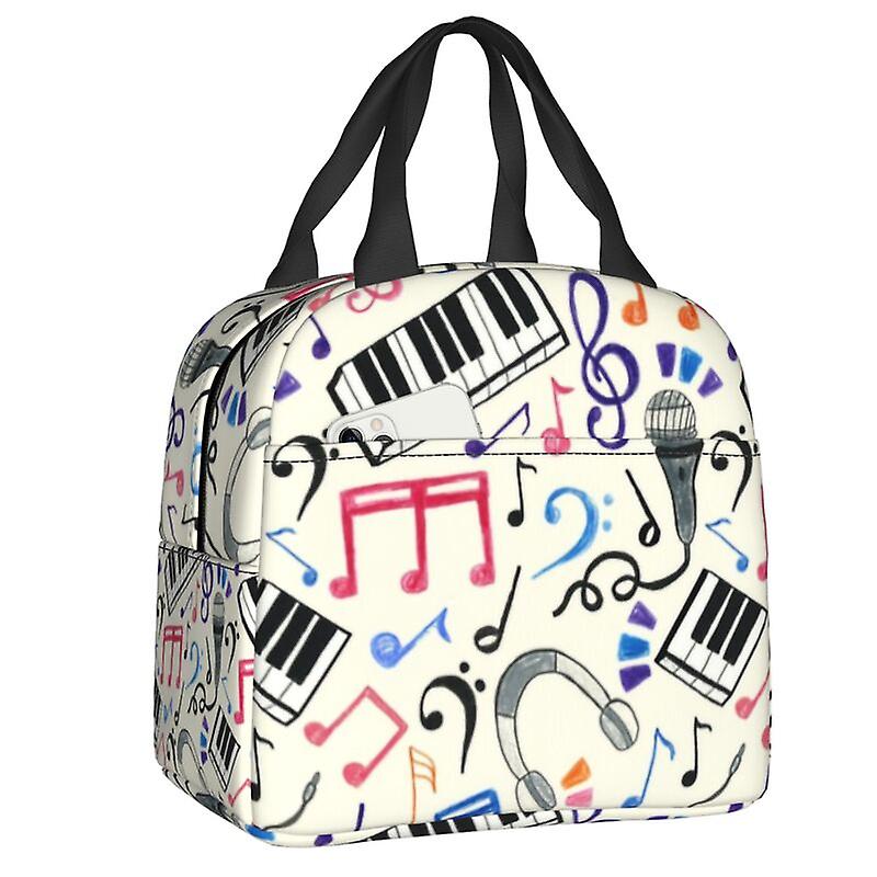 Beethoven With Flying Music Notes Lunch Bag Women Thermal Cooler ...