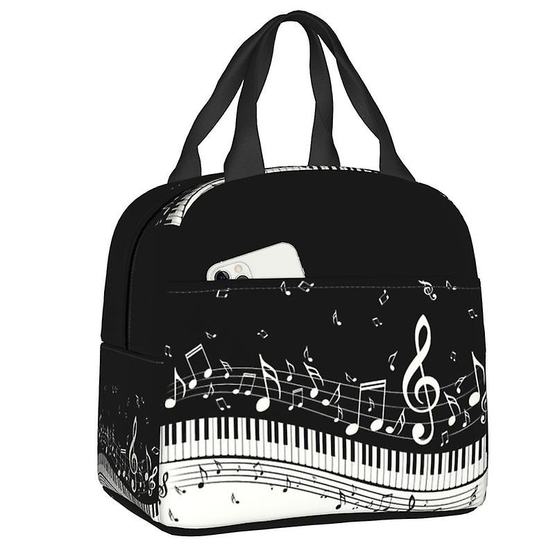 Heartbeat Music Notes Lunch Bag Men Women Thermal Cooler Insulated ...