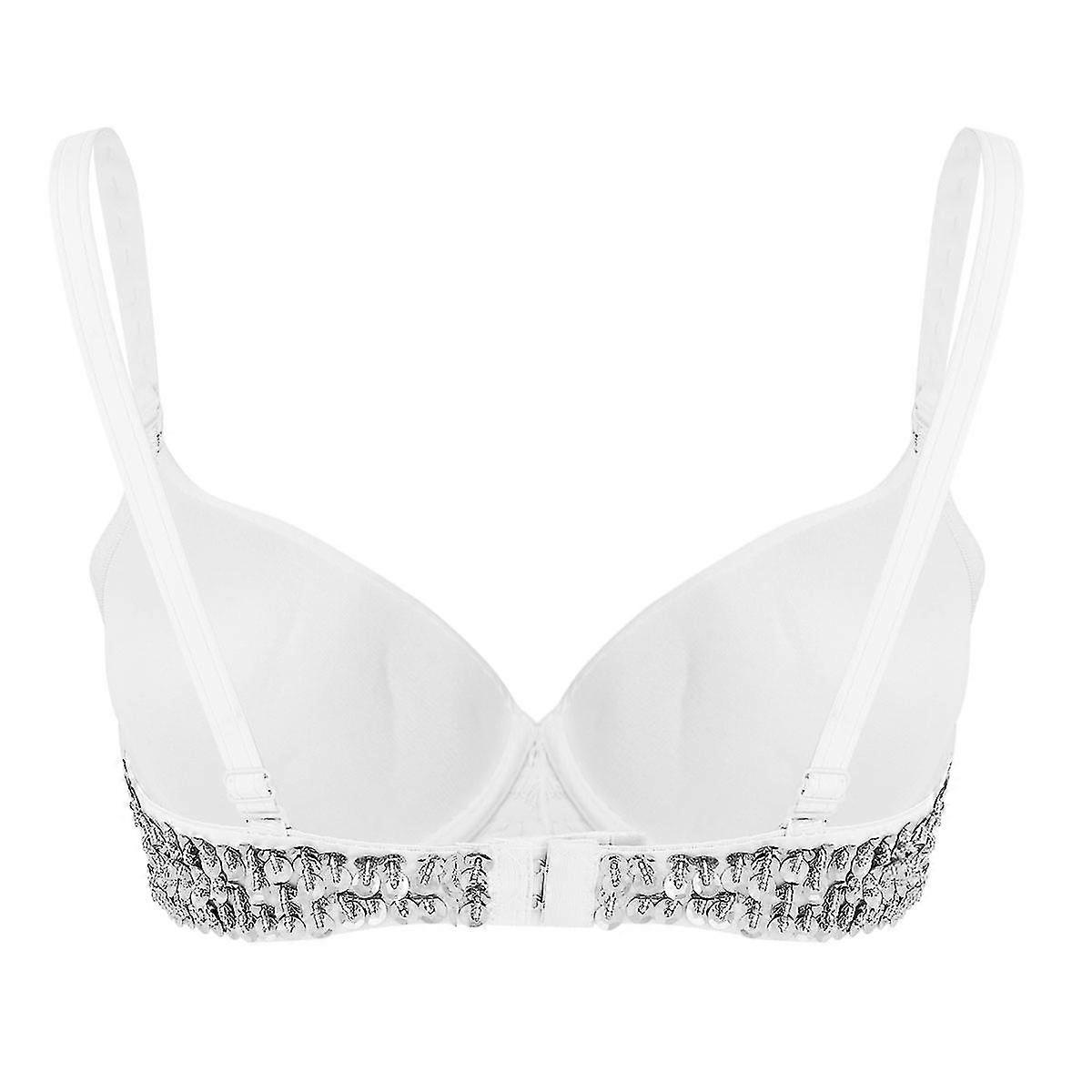 Womens Belly Dance Tops Sparkle Sequins Beading Padded Bra Top Belly ...