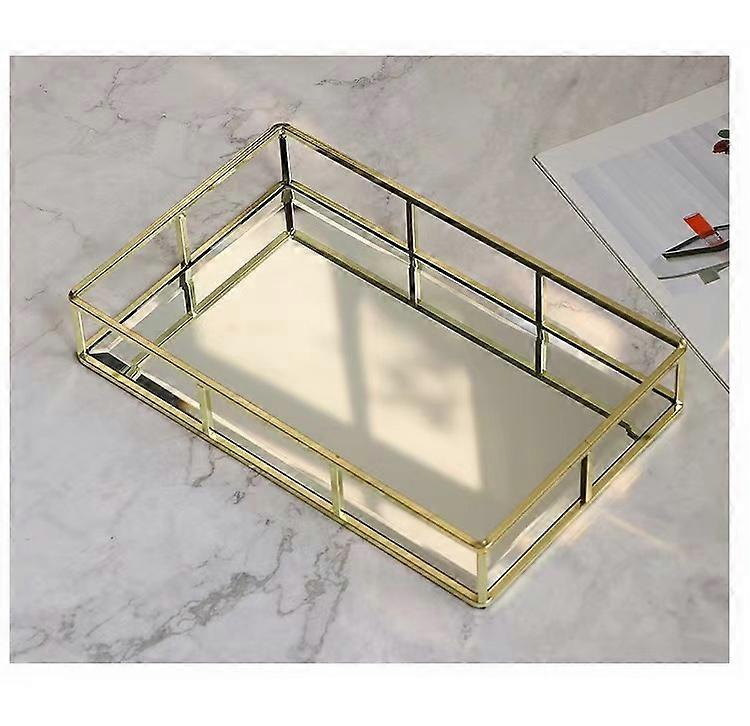 Mirror Tray, Rectangular Tray Decorative Mirror Tray Gold Tray Metal ...