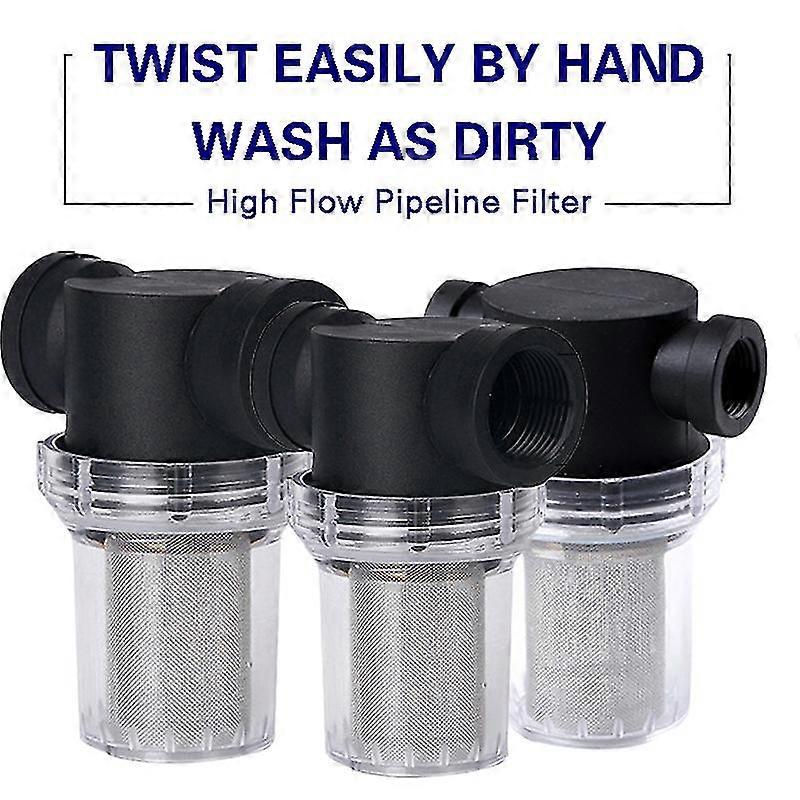 Garden Pond 32mm Inline Mesh Strainer Water Pump Irrigation High Flow ...