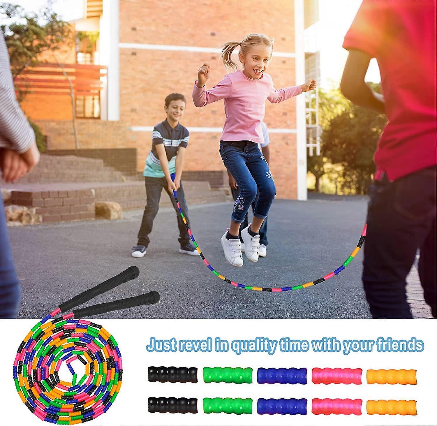 9.19 FT Long Jump Rope(2 PACK), Double Dutch Jump Rope, Soft Beaded ...