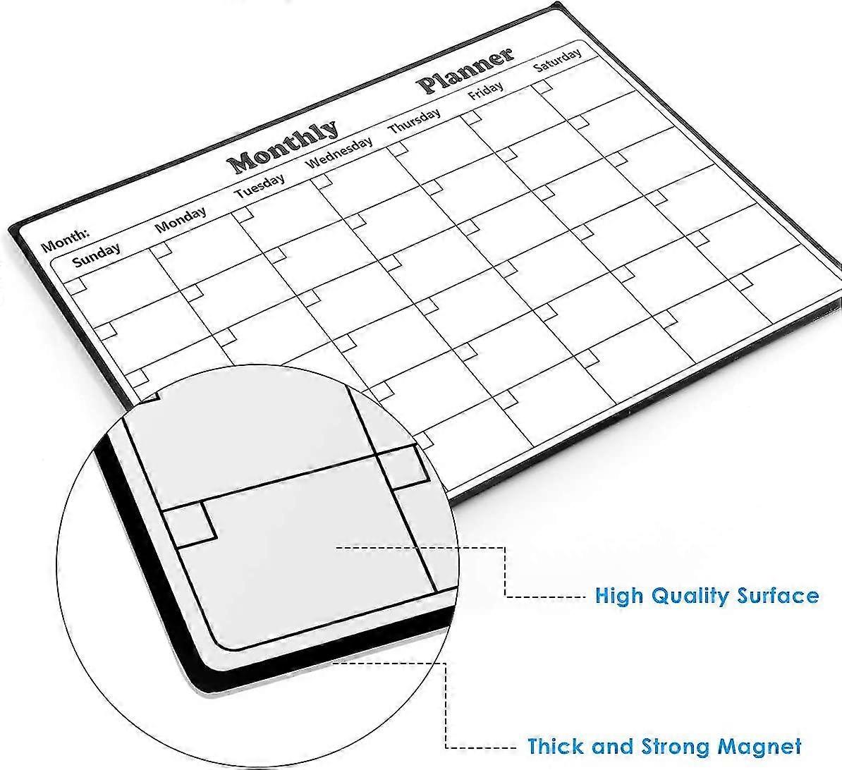 dry erase monthly calendar large magnetic calendar, undated blank ...