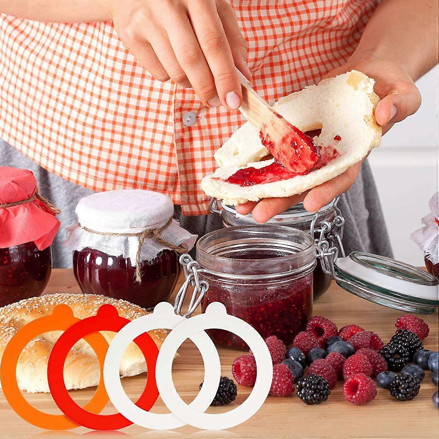 12 Pieces Silicone Jar Gasket Replacement Jar Seal, Leak-Proof Airtight ...