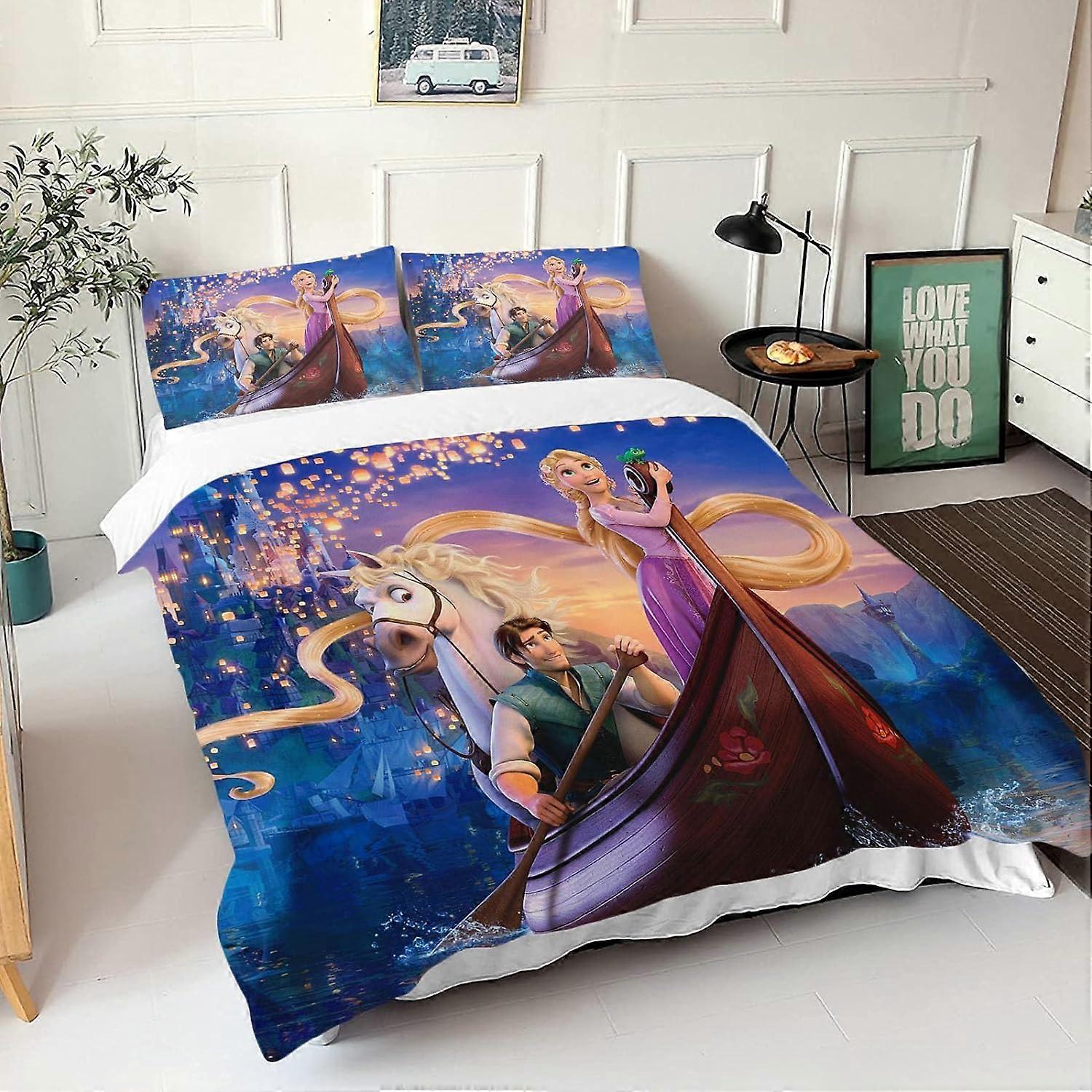 Princess, Anime Rapunzel Mermaid Ariel Bedding Set for Teens, Cartoon ...
