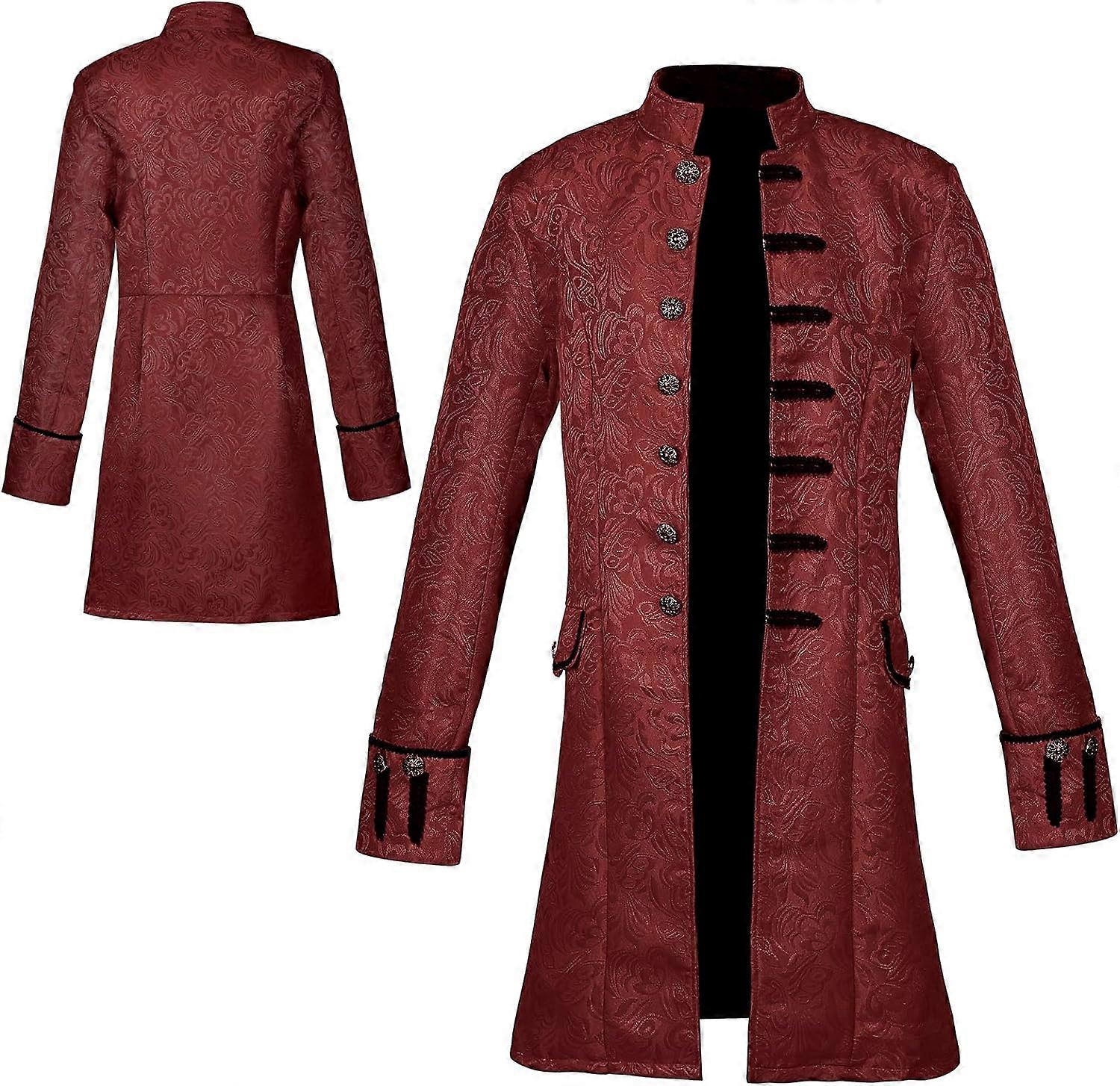 Men Steampunk Costume Tailcoat Jacket Vintage Medieval Costume Gothic ...