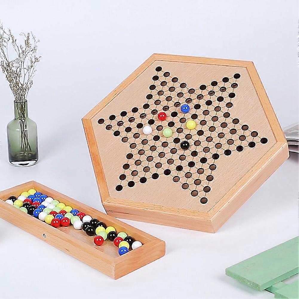 Hexagonal Drawer Beech Acrylic Checkers Children's Adult Puzzle Wooden ...