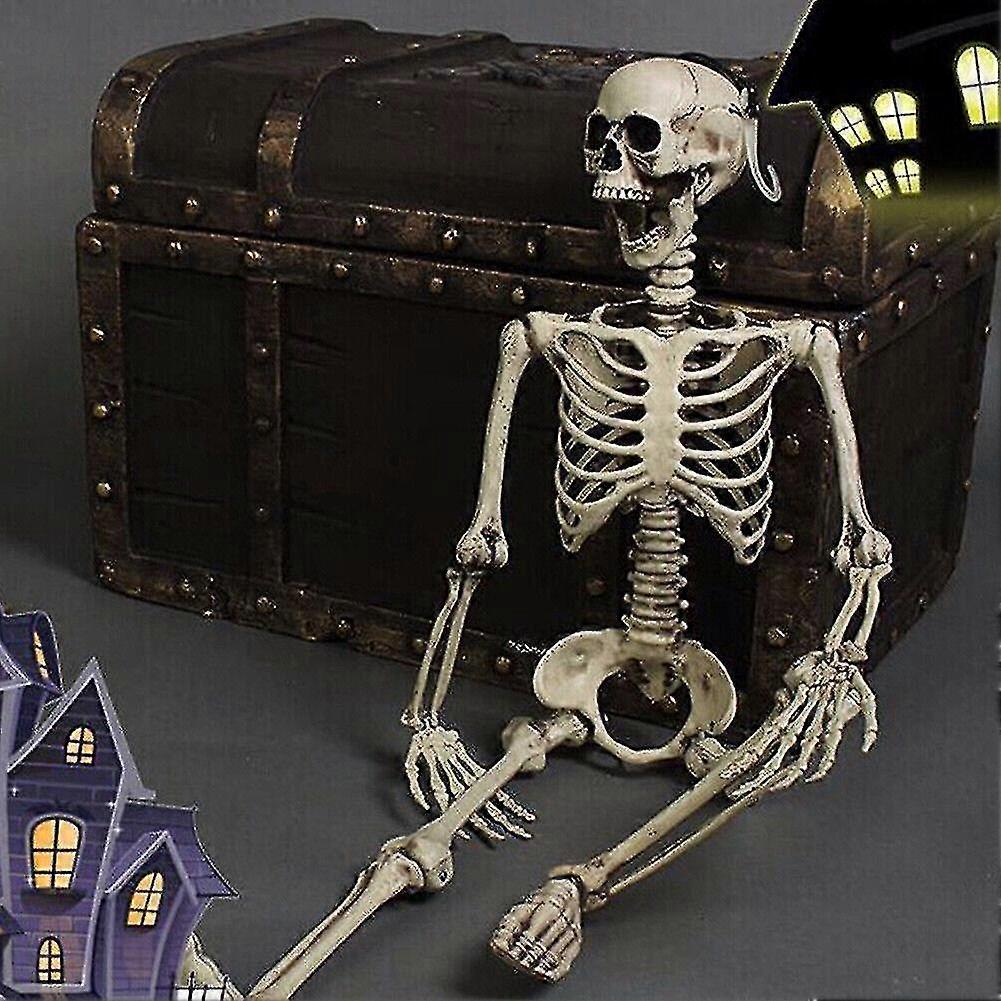 90cm Full Size Poseable Human Prop Skeleton Party Haunted House ...