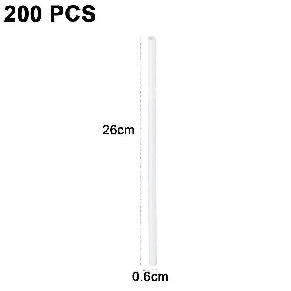 White 200 PCS Flexible Plastic Drinking Straws,Extra Long Colorful ...