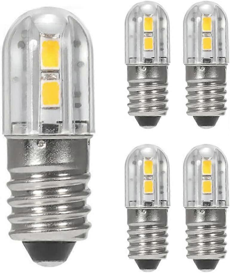 2 Pack 6V E10 LED Bulbs with 2835 Screw Base 4 SMD Chips Yellow Upgrade ...