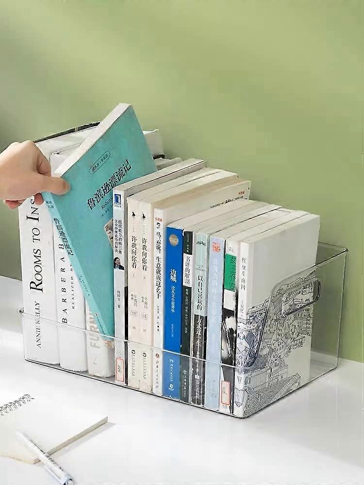 1-Pack Large Book Storage Clear Plastic Stackable Book, Desk Book ...