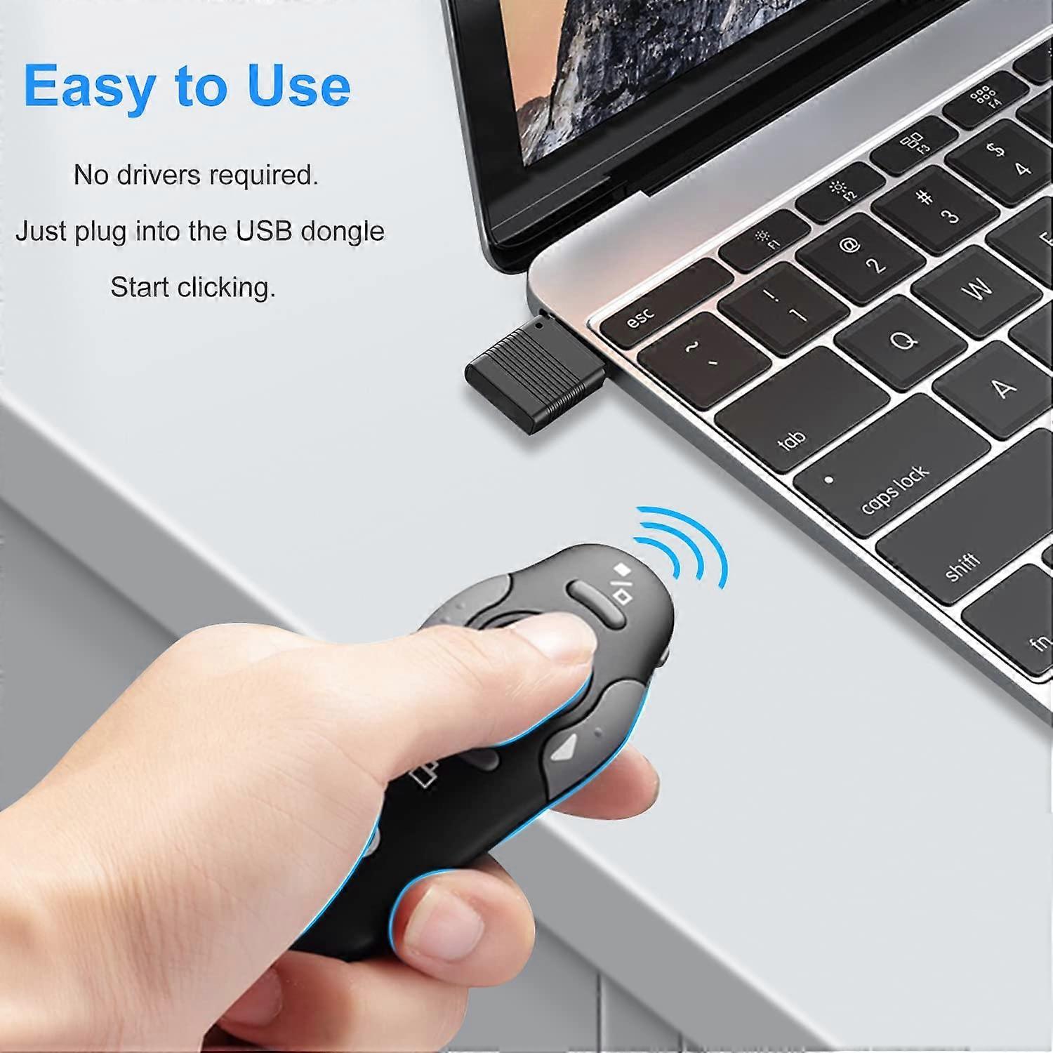 Wireless Presentation Clicker for PowerPoint Presentations, USB Dongle Wireless Presenter Remote ...