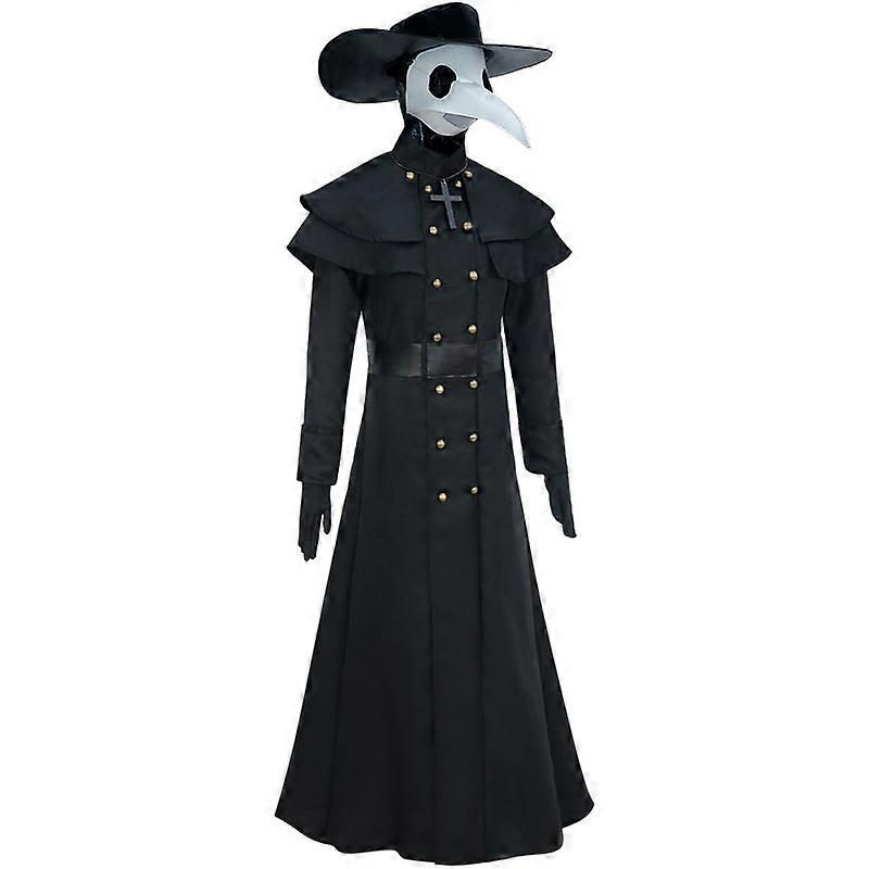 Halloween Medieval Punk Plague Doctor Birdman Cosplay Robe Carnival ...