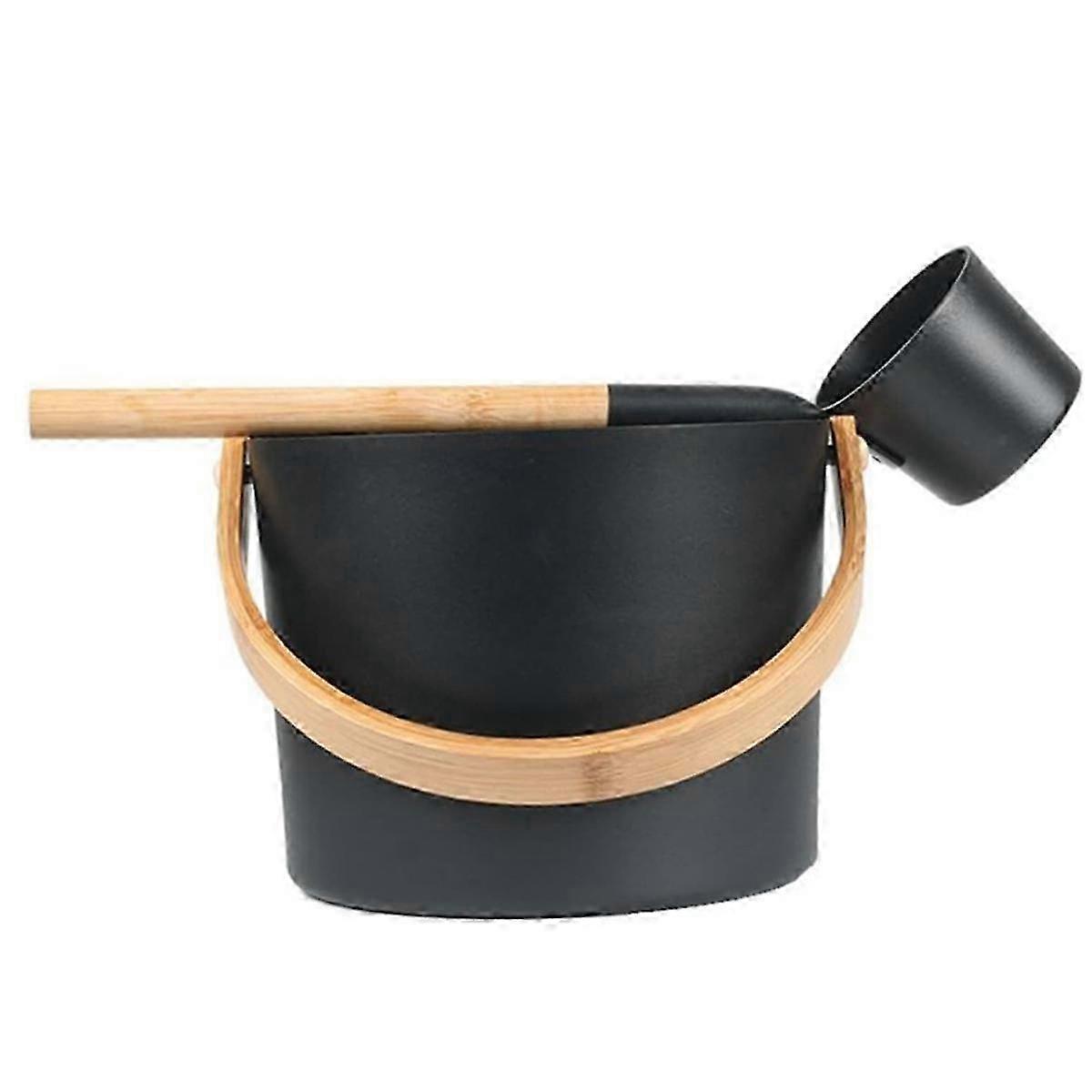 Finnish Sauna Aluminum Bucket, Long-Handled Spoon Set, Sauna Bucket ...