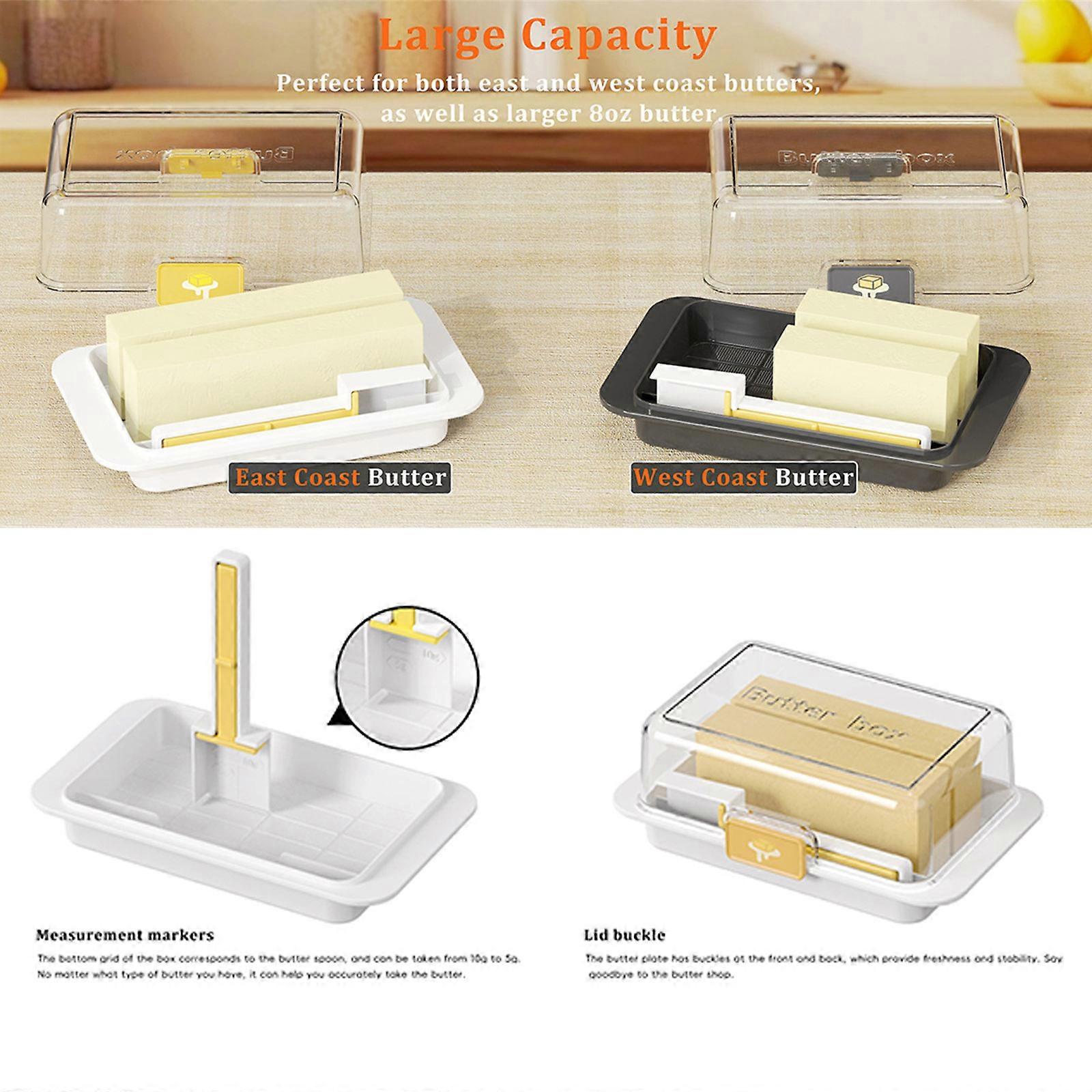 Butter Dividing Storage Box with Lid Kitchen Butter Keeper Cheese ...