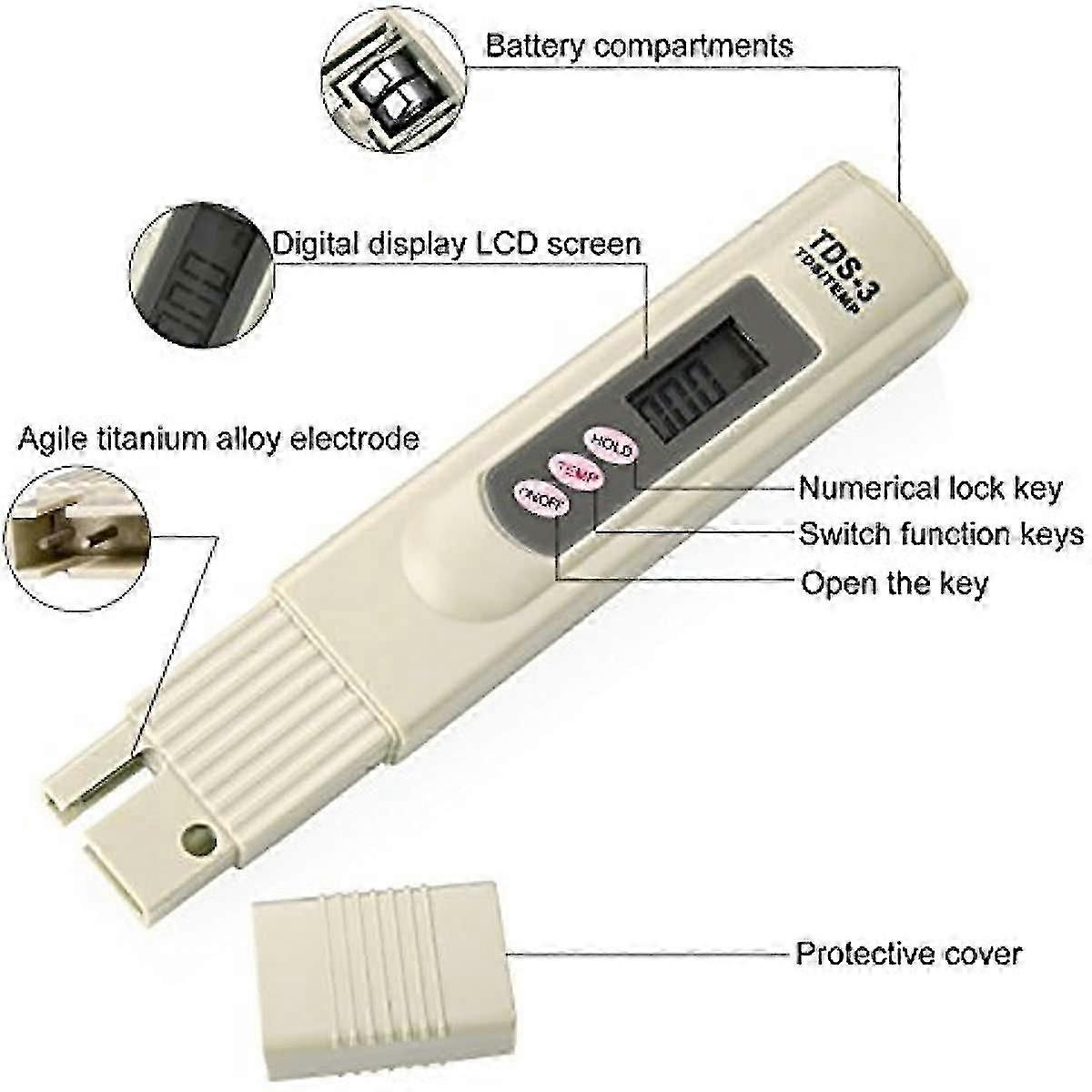 Lcd Digital Tds-3 Meter Temp Ppm Tester Pen For Testing Water Quality ...