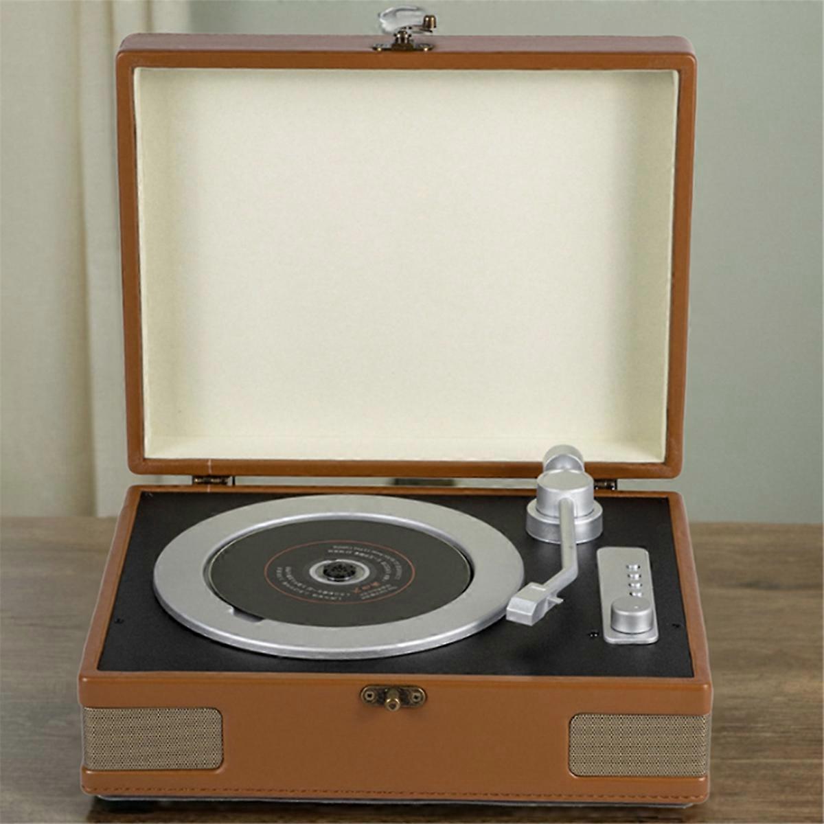 Vintage Suitcase CD Record Player Bluetooth 5.3 HI-FI Speakers Brown ...