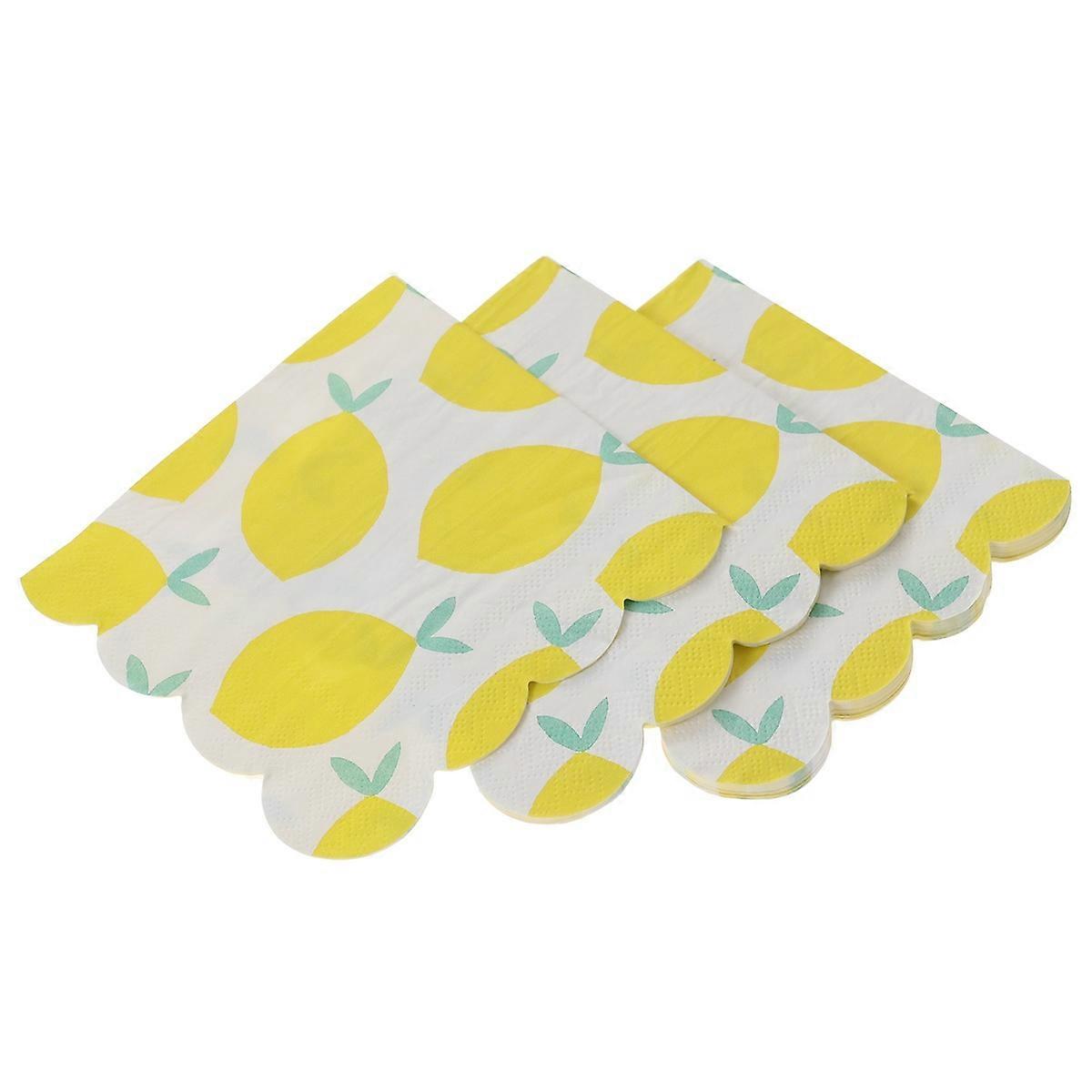 Disposable Party Decoration Yellow Paper Napkins Square Fruit Design ...