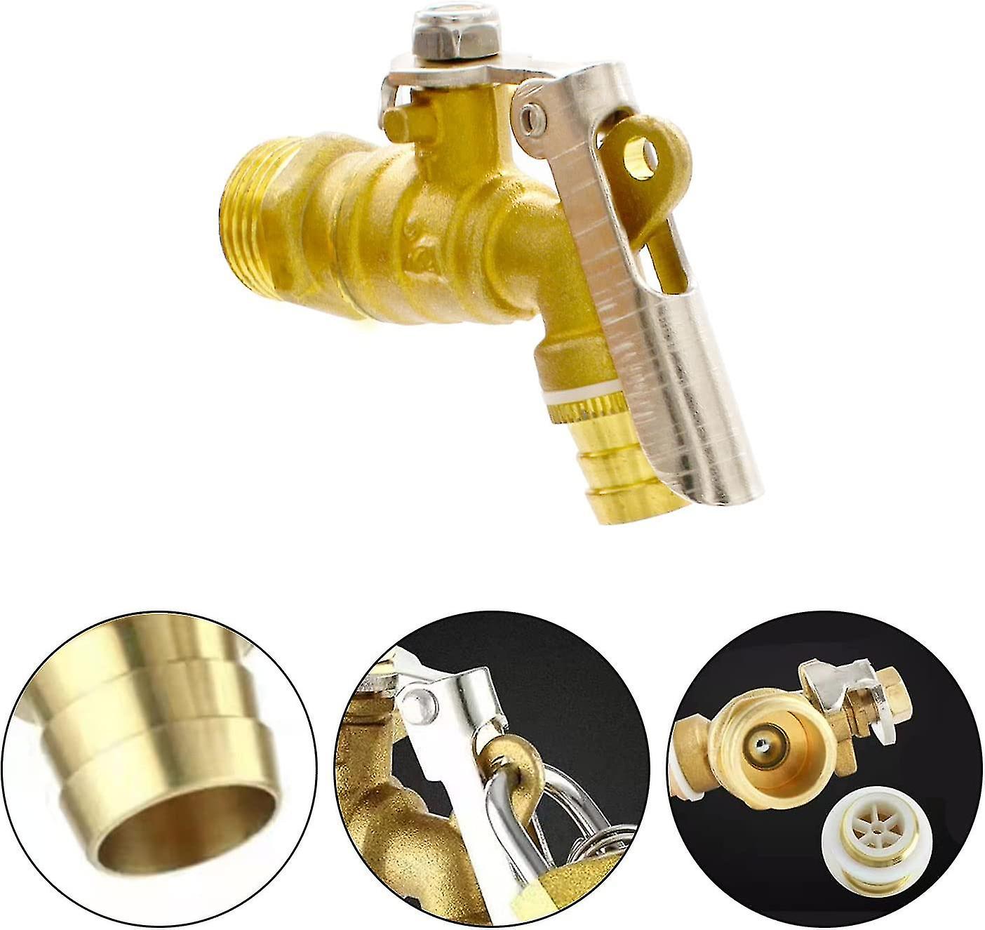 Brass Faucet, 1/2" Manual Nozzle Valve, Frame With Lock, Lockable ...