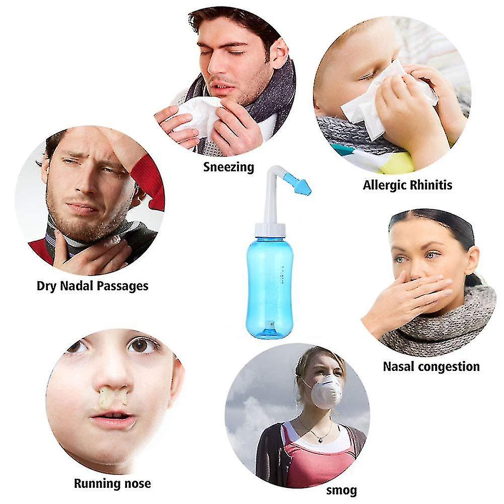 Nasal Rinse, Nasal Irrigator Bottle 300ml Neti Pot Sinus Kit For Adults ...